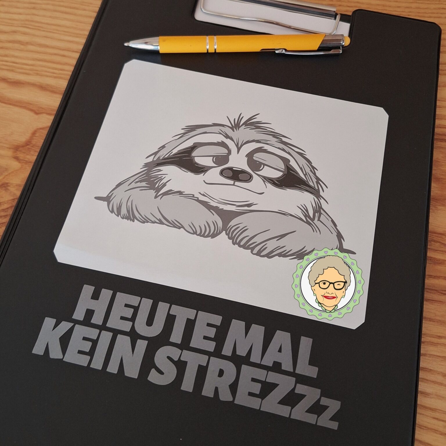 Plotterdatei & Digistamp lustiges Faultier – Oma Plott